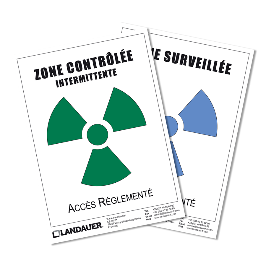 Affiches Zone contrôllée - Zone surveillée - Landauer
