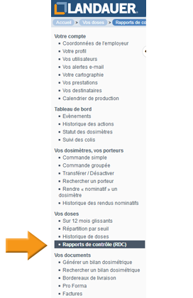 Consulter vos rapports de contrôle - Landauer