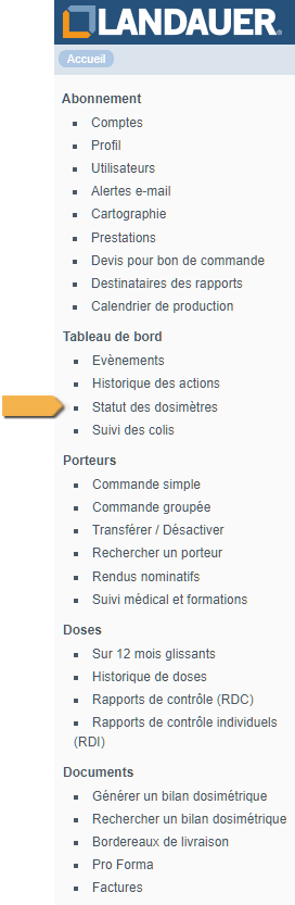 Visualiser vos dosimètres non rendus - Landauer